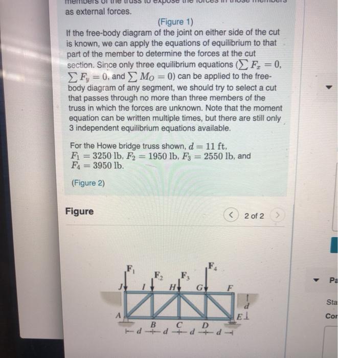 Solved Part A - Determining the forces in three specified | Chegg.com