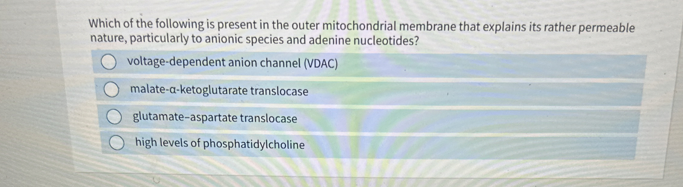 Solved Which of the following is present in the outer | Chegg.com