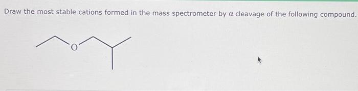 Solved Draw the most stable cations formed in the mass | Chegg.com