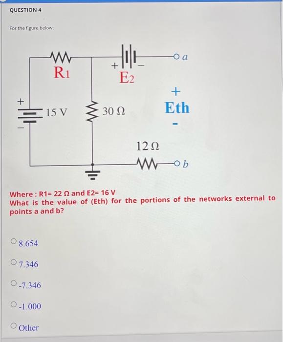 Solved Where :R1=2kΩ and E2=10 V Find: R th = kΩ. | Norton = | Chegg.com