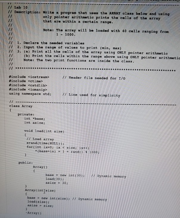 Solved // Lab 10 // Description: Write a program that uses | Chegg.com