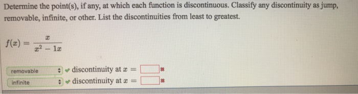 Solved Determine the point(s), if any, at which each | Chegg.com