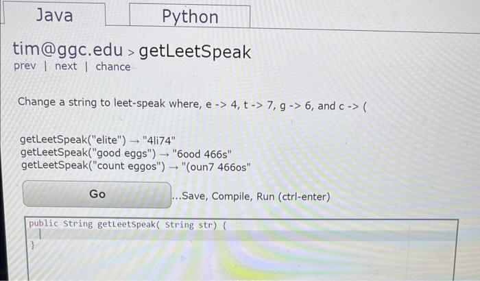 Solved Java Python tim@ggc.edu > getSumFrom2D prev | next | | Chegg.com