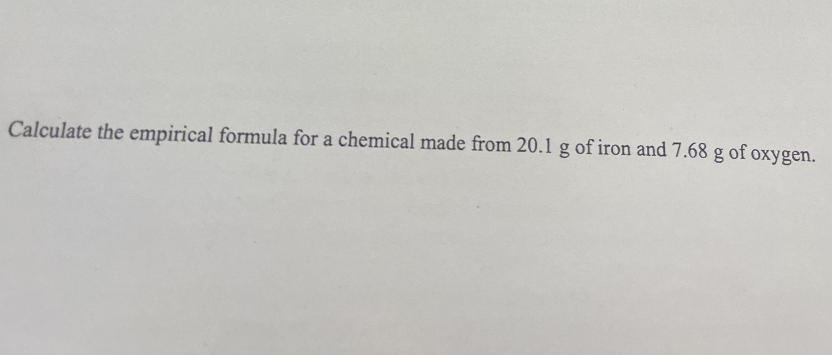 Solved Calculate the empirical formula for a chemical made | Chegg.com