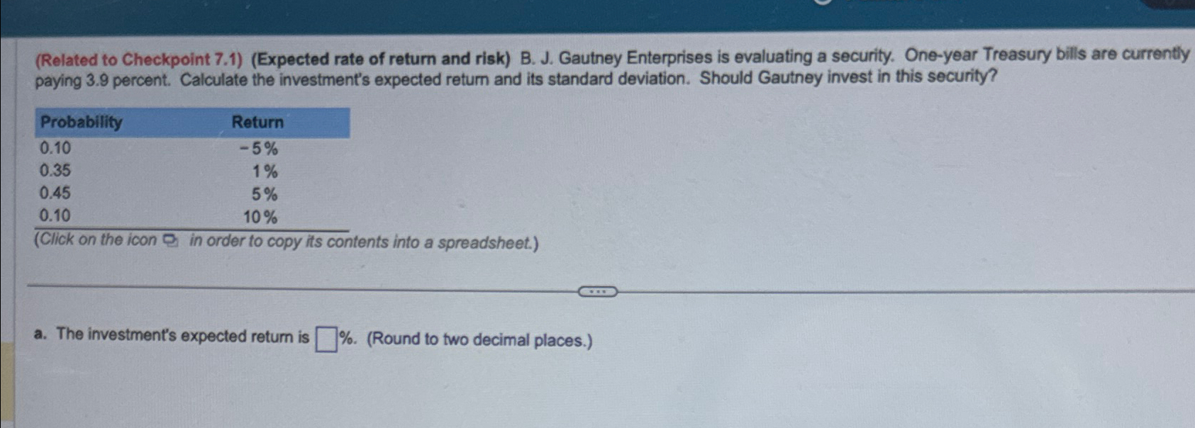 Solved (Related to Checkpoint 7.1) (Expected rate of return | Chegg.com