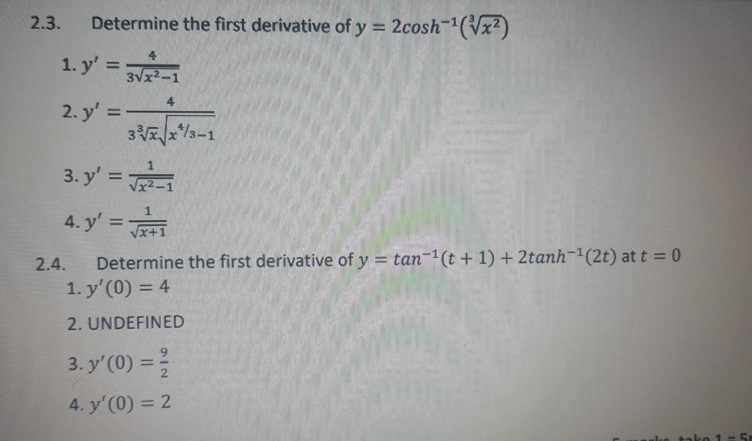 Solved Pool 2: Hyp. and Inverse Hyp. Functions - for | Chegg.com