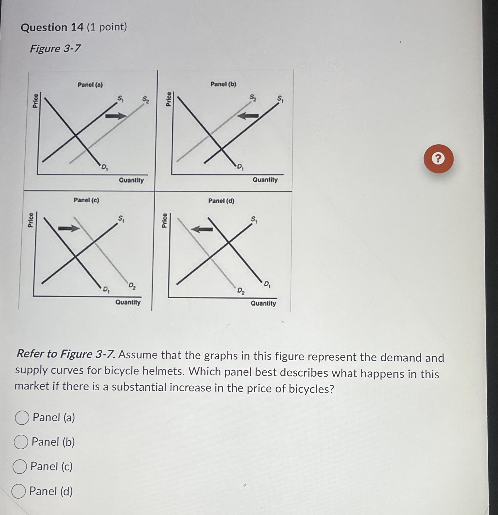Solved Question 14 (1 ﻿point)Figure 3-7Refer to Figure 3-7. | Chegg.com