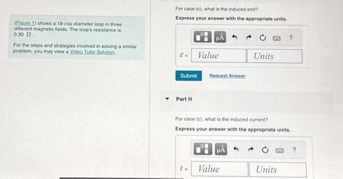 Solved (Figure 1) shows a 18-cm-diameter loop in three | Chegg.com