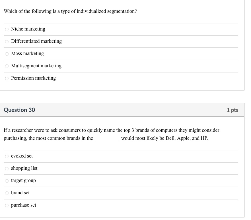 Solved Which of the following is a type of individualized | Chegg.com