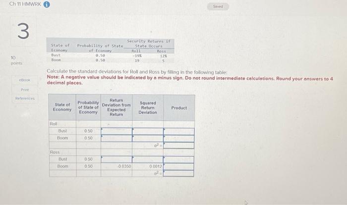 Solved Calculate the standard deviations for Roll and Ross | Chegg.com