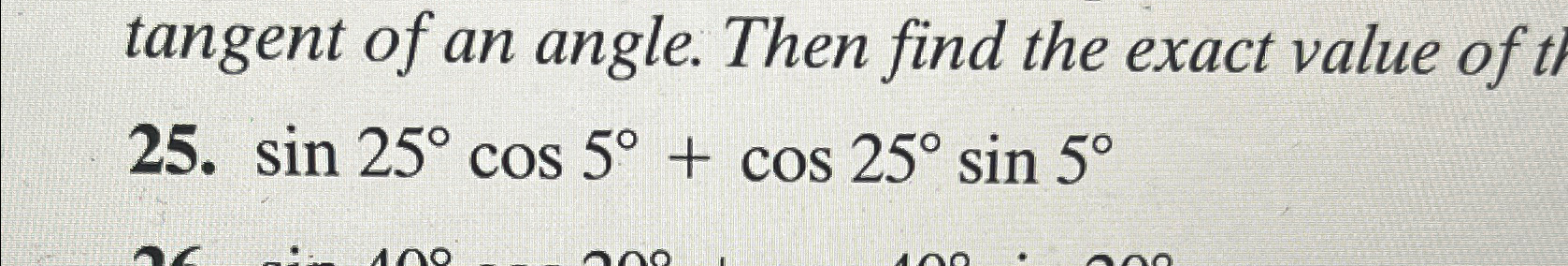 Solved tangent of an angle. Then find the exact value of | Chegg.com