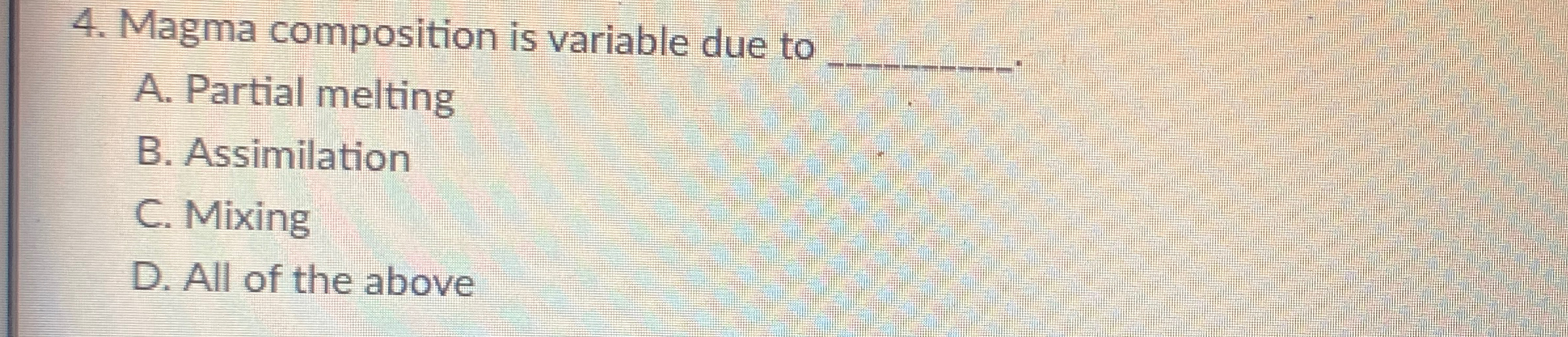 Solved Magma composition is variable due to q,A. ﻿Partial | Chegg.com