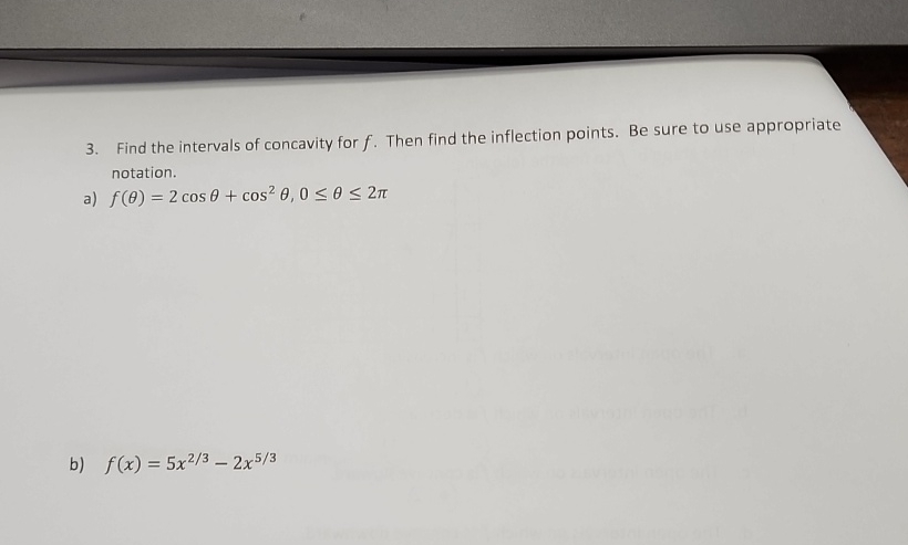 Solved Find the intervals of concavity for f. ﻿Then find the | Chegg.com