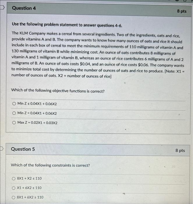 Solved Use the following problem statement to answer | Chegg.com