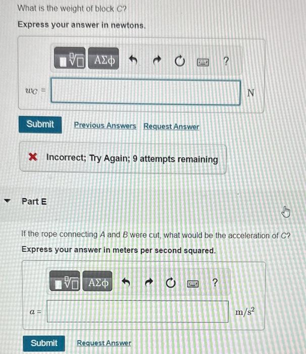 Solved Blocks A,B, and C are placed as in the figure(Figure | Chegg.com