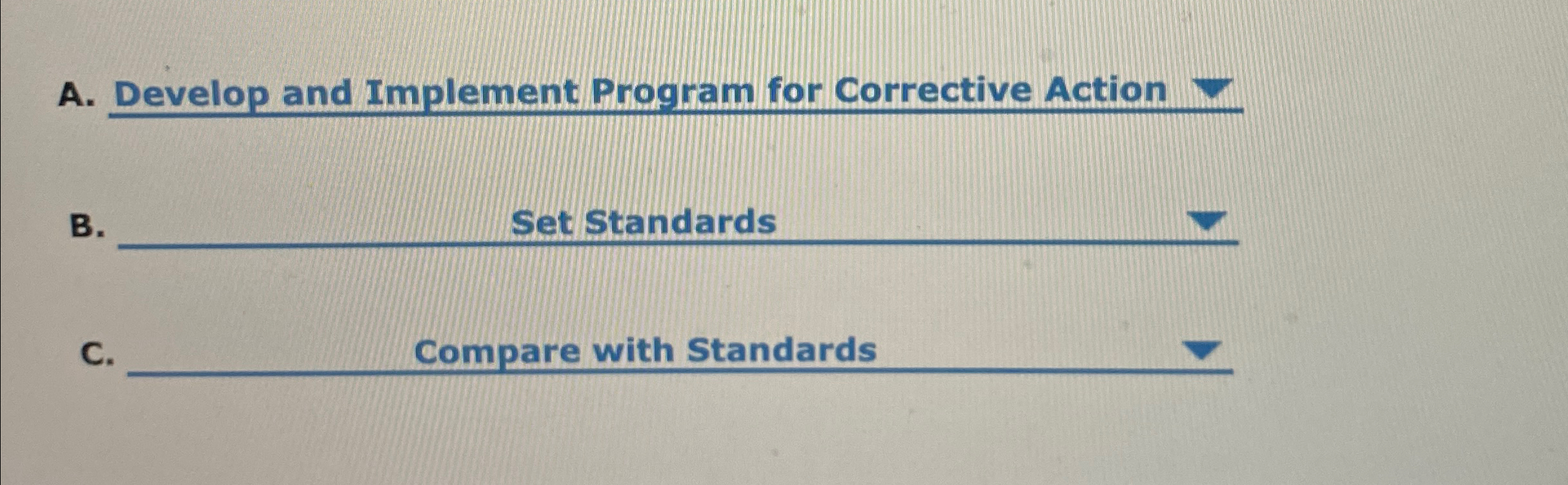 Solved A. ﻿Develop and Implement Program for Corrective | Chegg.com