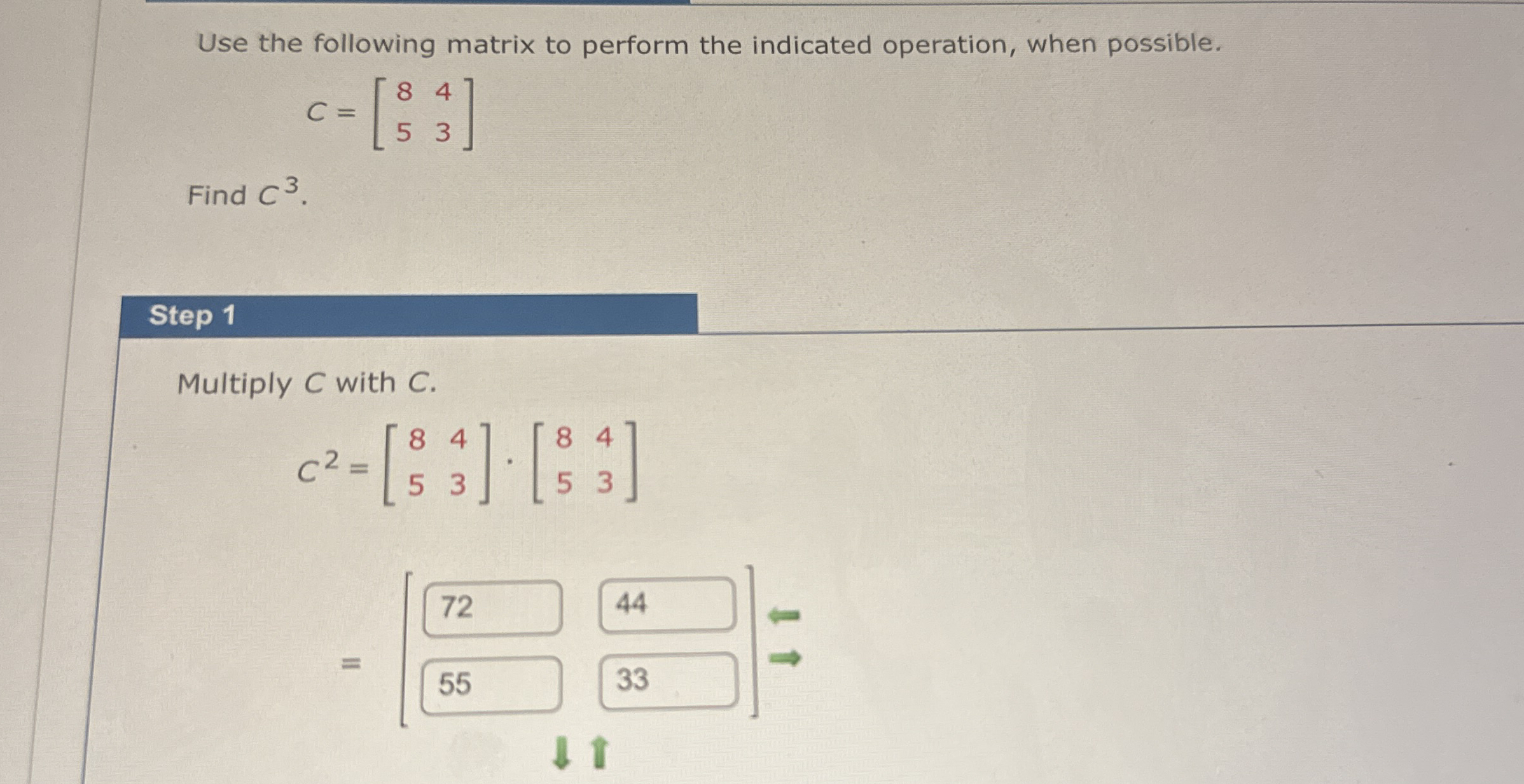 Solved Use the following matrix to perform the indicated | Chegg.com