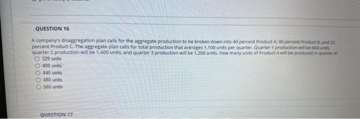 Solved A company's disaggregation plan calls for the | Chegg.com