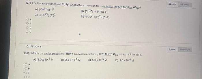 Solved Q7) For the ionic compound CuF2. what's the | Chegg.com