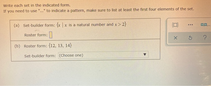 Solved Write each set in the indicated form. If you need to | Chegg.com
