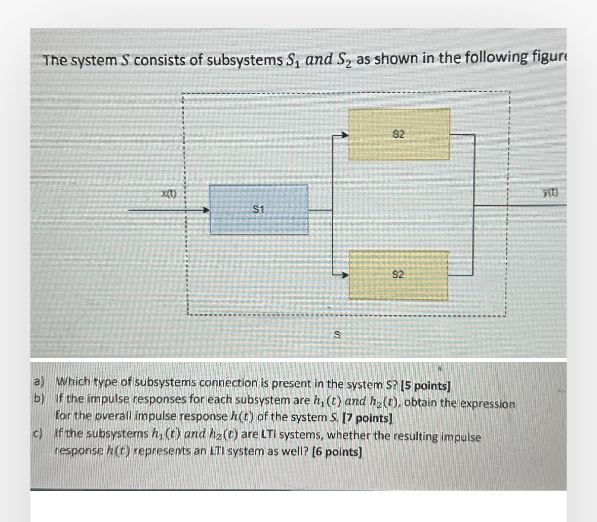 Solved The system S ﻿consists of subsystems S1 ﻿and S2 ﻿as | Chegg.com