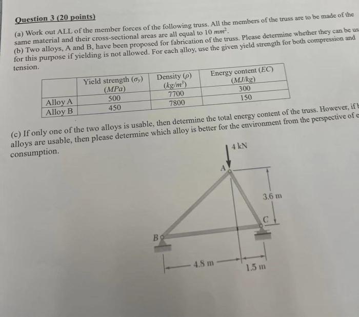 Solved Question 3 ( 20 points) (a) Work out ALL of the | Chegg.com