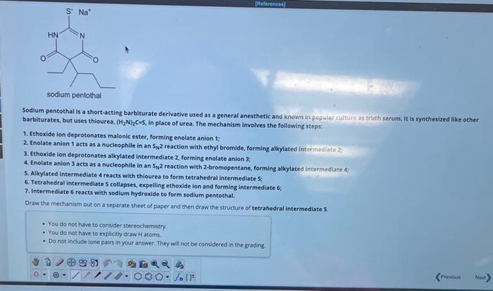 Solved Sodium pentothal is a short-acting barbiturate | Chegg.com