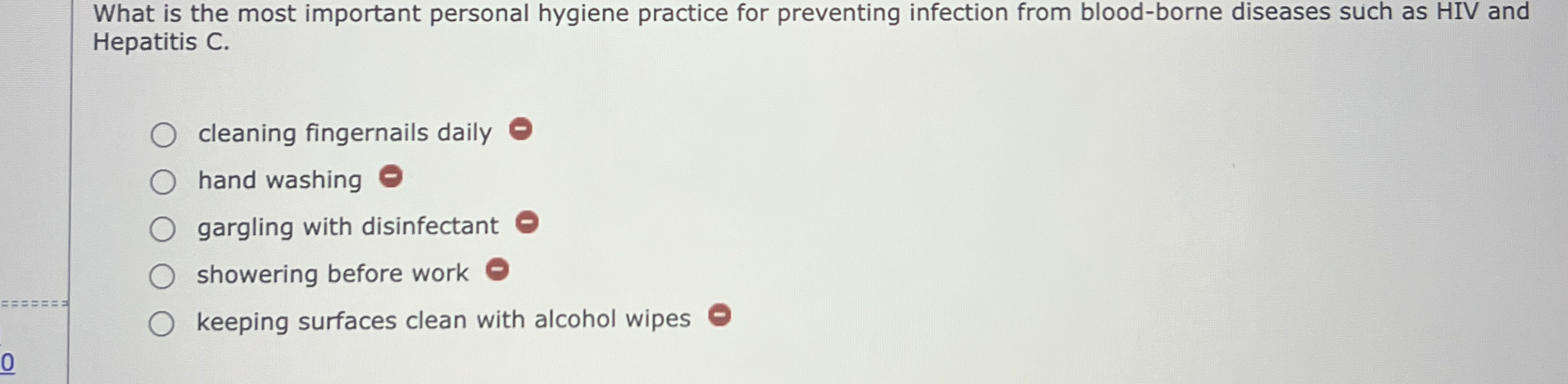 Solved What is the most important personal hygiene practice | Chegg.com