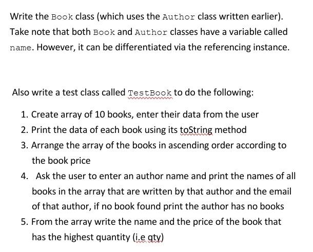 Solved Exercise#1 A class called Author (as shown in the | Chegg.com