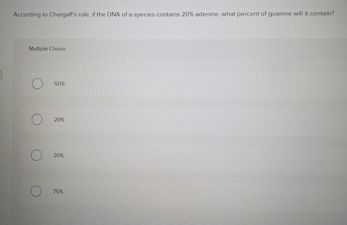 Solved According to Chargaff's rule, if the DNA of a species | Chegg.com