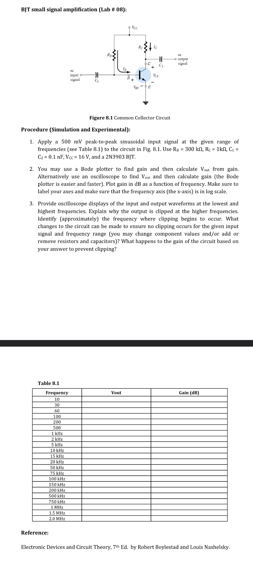 Solved Could you do the experiment part for this lab? Ive | Chegg.com