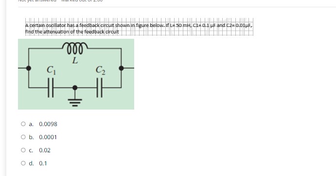 Solved A certain oscillator has a feedback circuit shown in | Chegg.com