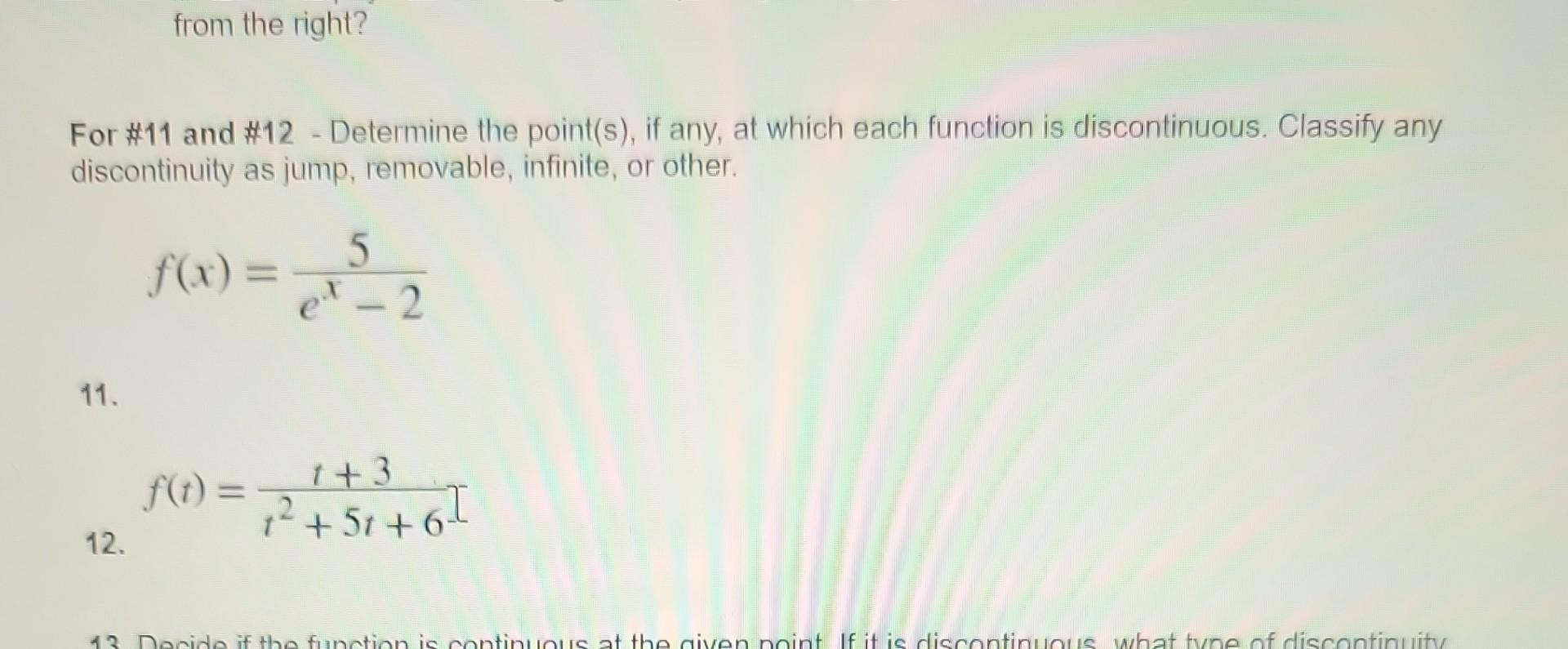 Solved from the right? For #11 and #12 - Determine the | Chegg.com