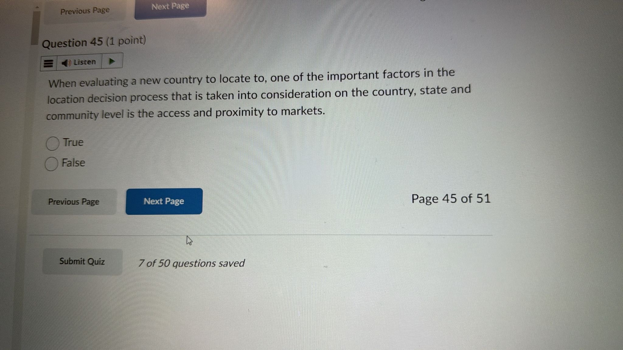 Solved Previous PageQuestion 45 (1 ﻿point)When evaluating a | Chegg.com