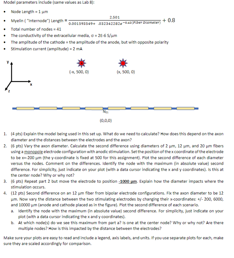 Solved Model parameters include (same values as Lab 8):, | Chegg.com