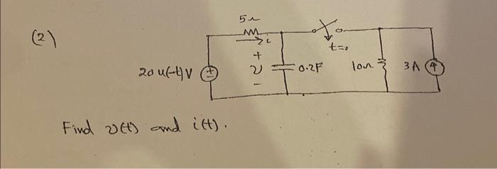 Solved find v for all times:-Find v(t) and i(t).Find v(t) | Chegg.com