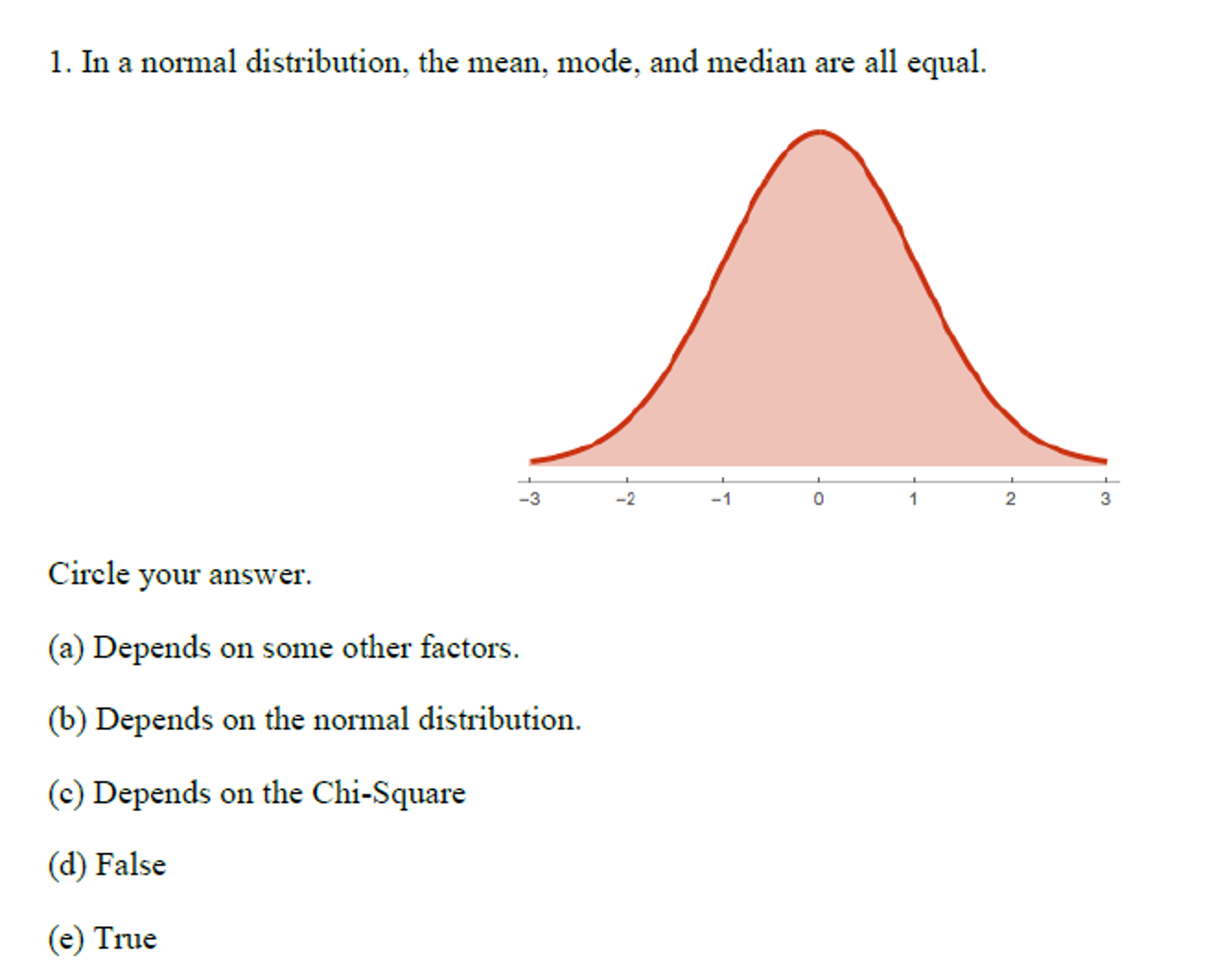 Solved In a normal distribution, the mean, mode, and median | Chegg.com