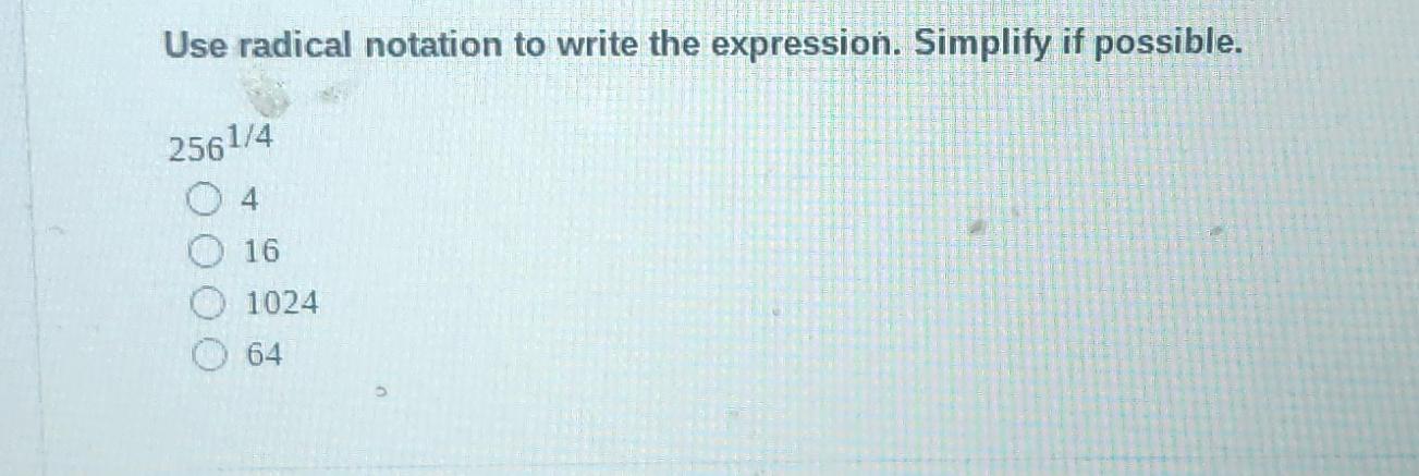 Solved Use radical notation to write the expression. | Chegg.com