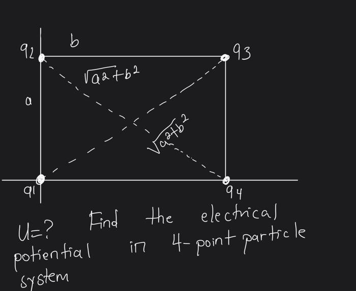 U= ? Find the electrical potiential in 4-point | Chegg.com
