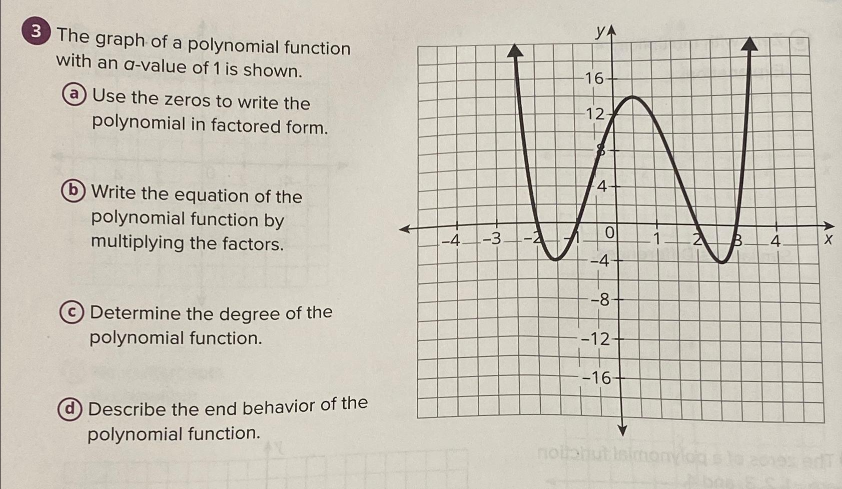 Solved 3 ﻿The graph of a polynomial function with an a-value | Chegg.com
