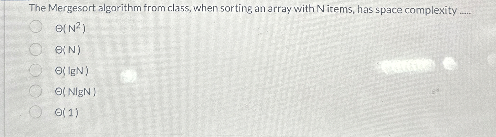 Solved The Mergesort algorithm from class, when sorting an | Chegg.com