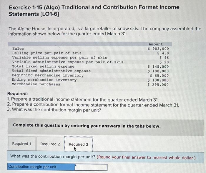 [solved] Exercise 1 15 Algo Traditional And Contribution
