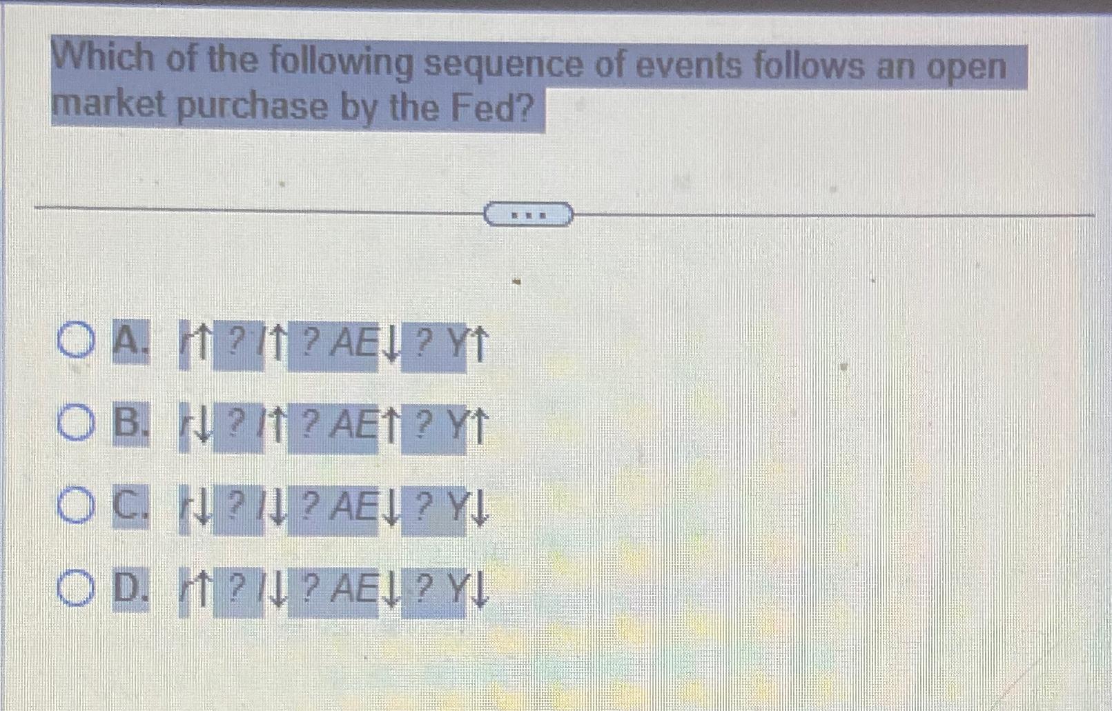 Solved Which of the following sequence of events follows an | Chegg.com