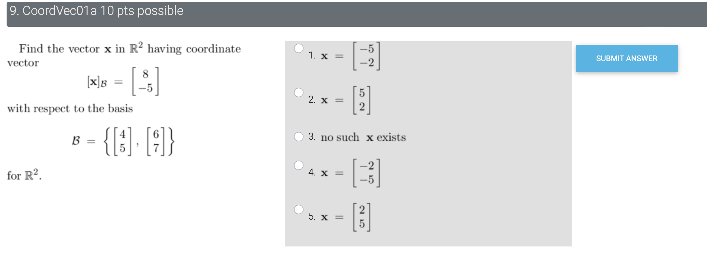 Solved 9.Find the vector x ﻿in R2 ﻿having | Chegg.com