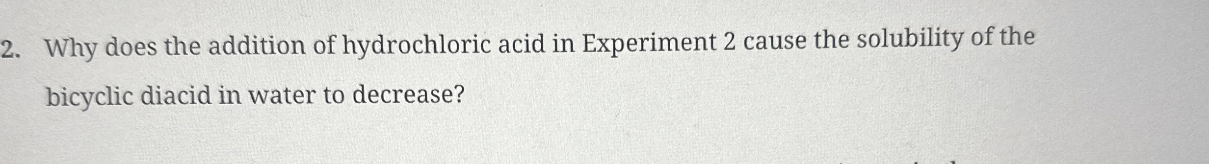 Solved Why does the addition of hydrochloric acid in | Chegg.com
