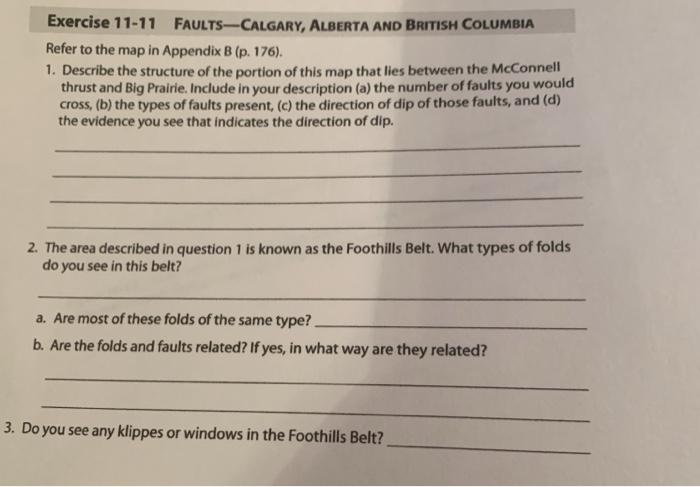 Exercise 11-11 FAULTS-CALGARY, ALBERTA AND BRITISH | Chegg.com