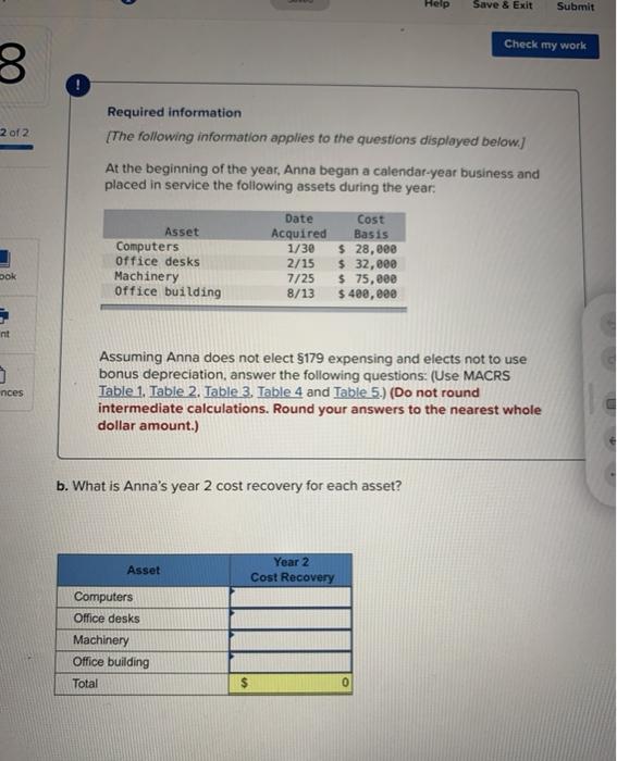 Solved 10 Homework Help Save & Exit Submit Check my work | Chegg.com