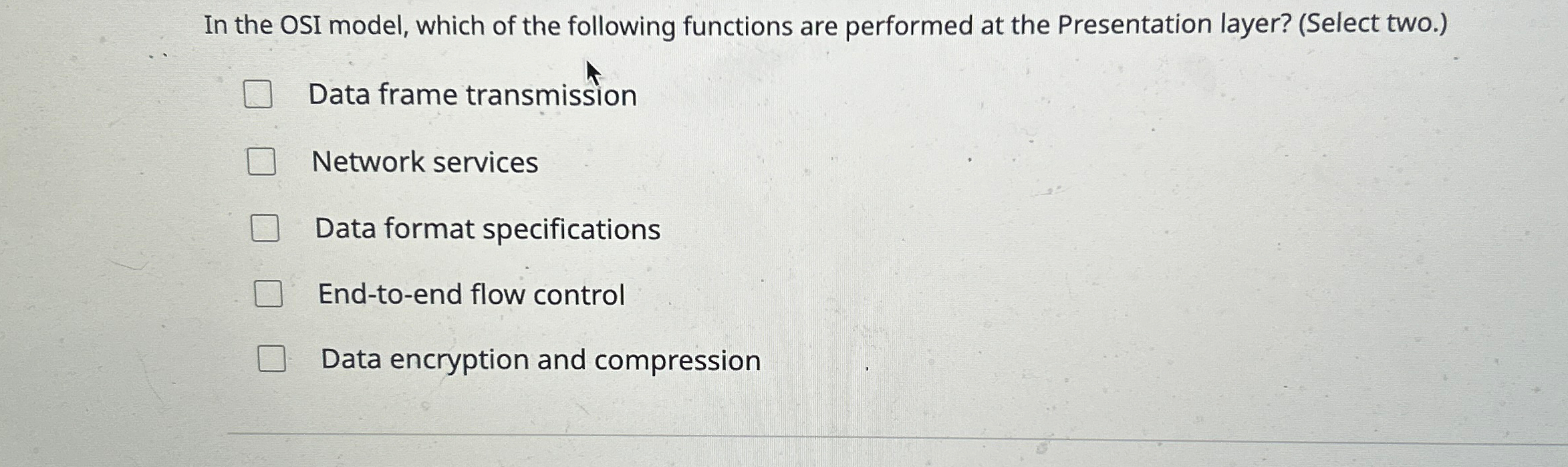Solved In the OSI model, which of the following functions | Chegg.com