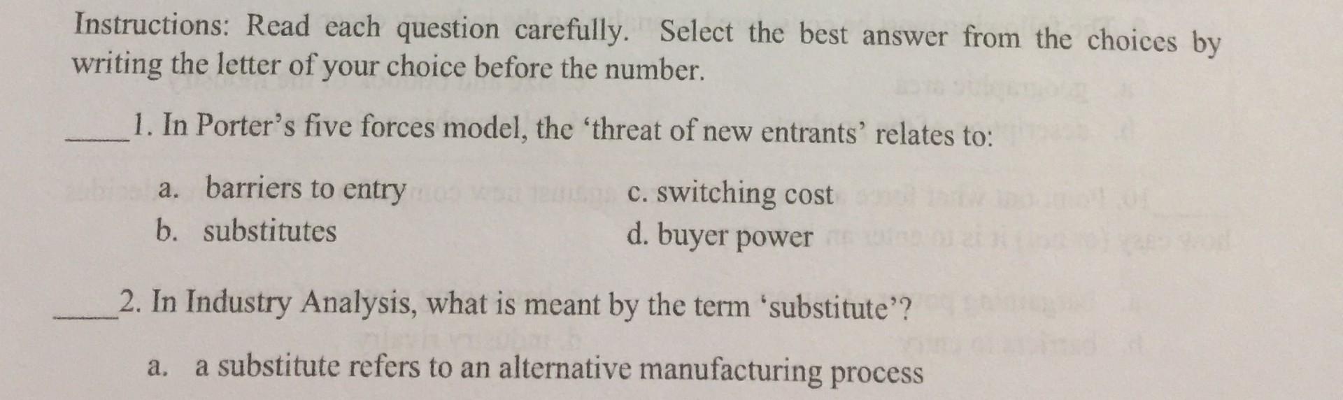 Solved Instructions: Read each question carefully. Select | Chegg.com