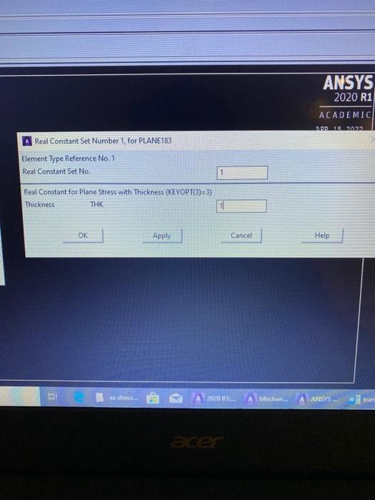 Solved in ansys apdl as question requirements did i have to | Chegg.com